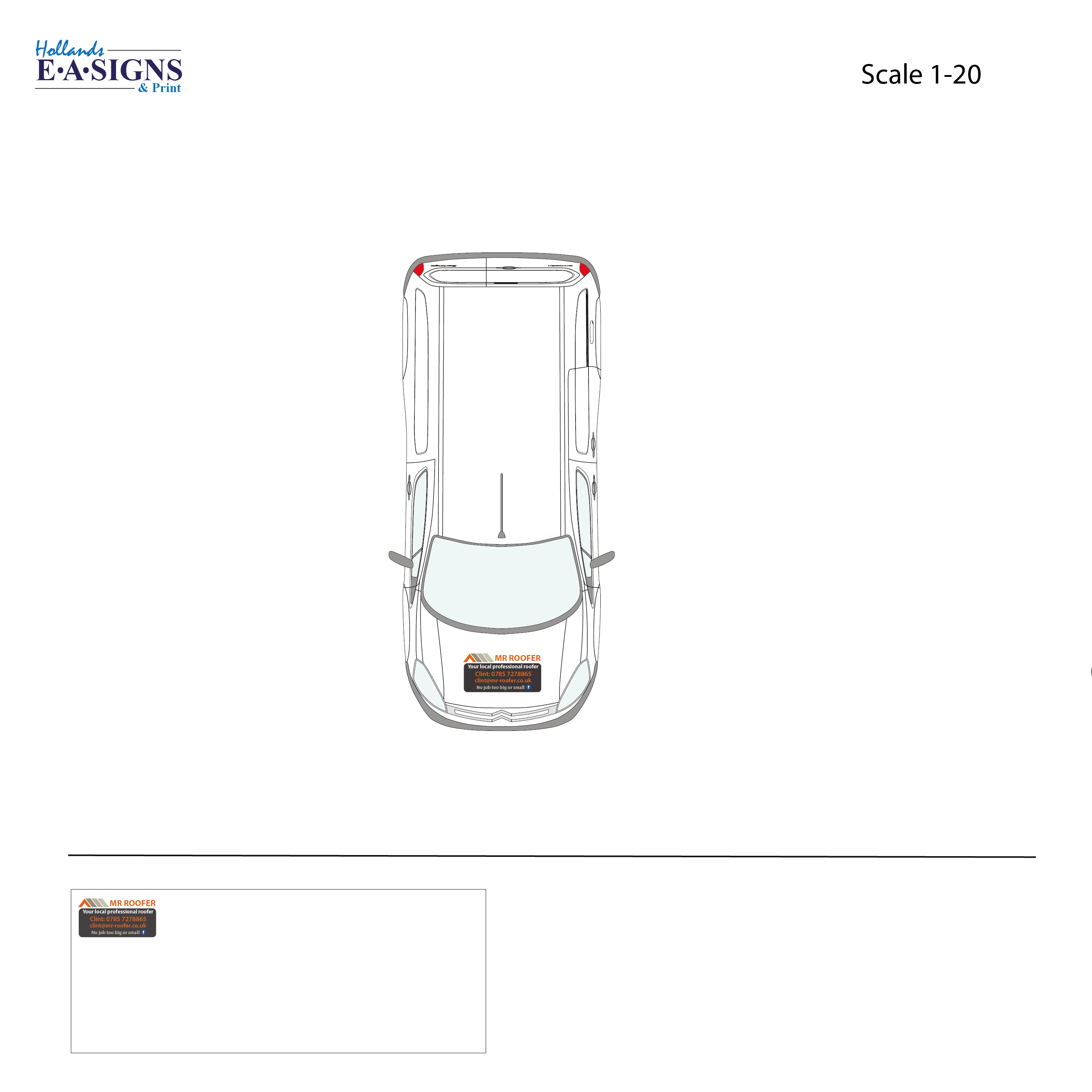 Mr Roofer Van – Front-01 – EA Signs